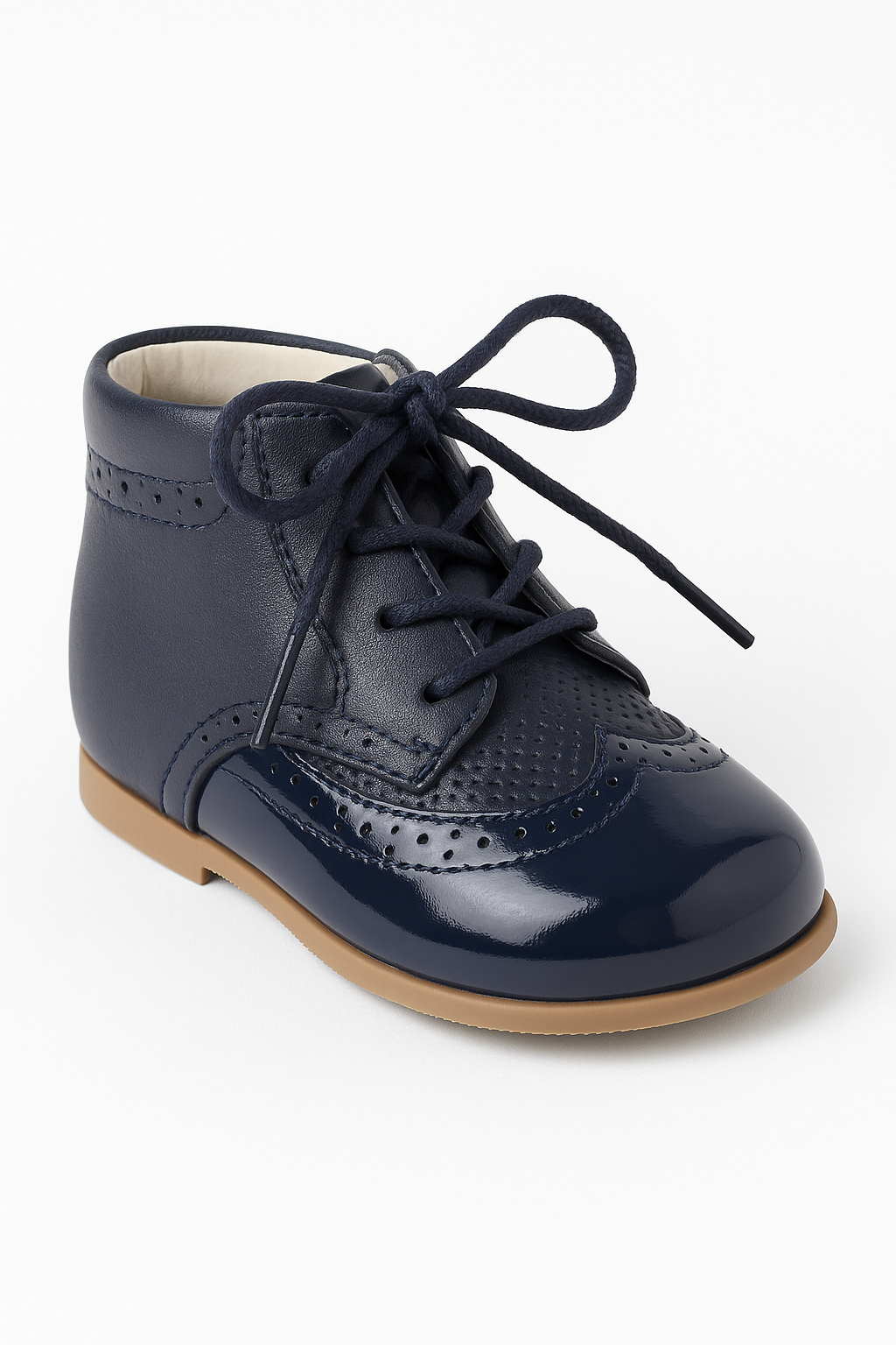 Stilvolle zweifarbige Halbpatent Brogue Schuhe für Babys & Jungen | SIRRI