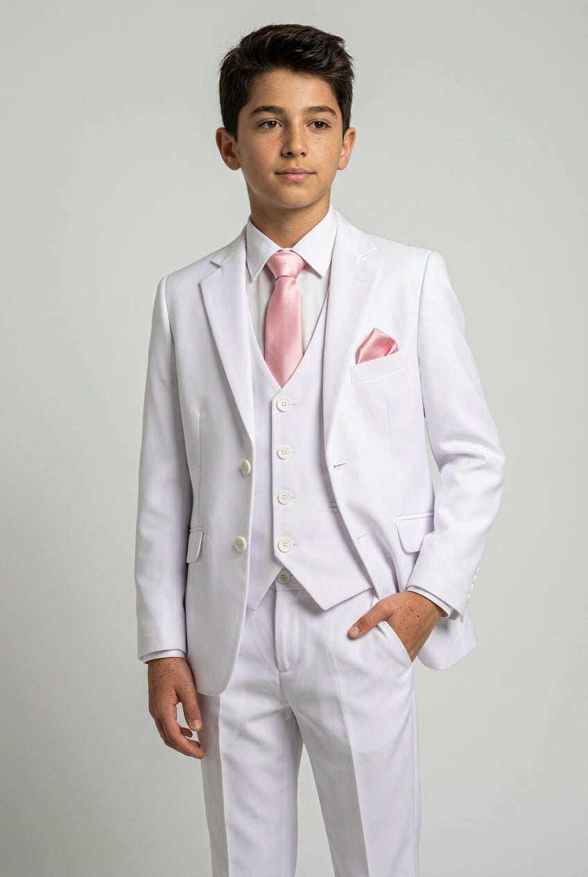 Boys 3-Piece White Communion Suit | Elegant Formal Outfit