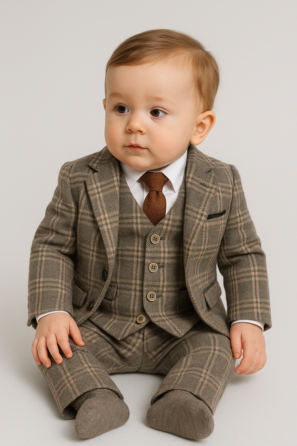 Costume Beau Kid pour garçon en tweed à chevrons et à carreaux avec ...