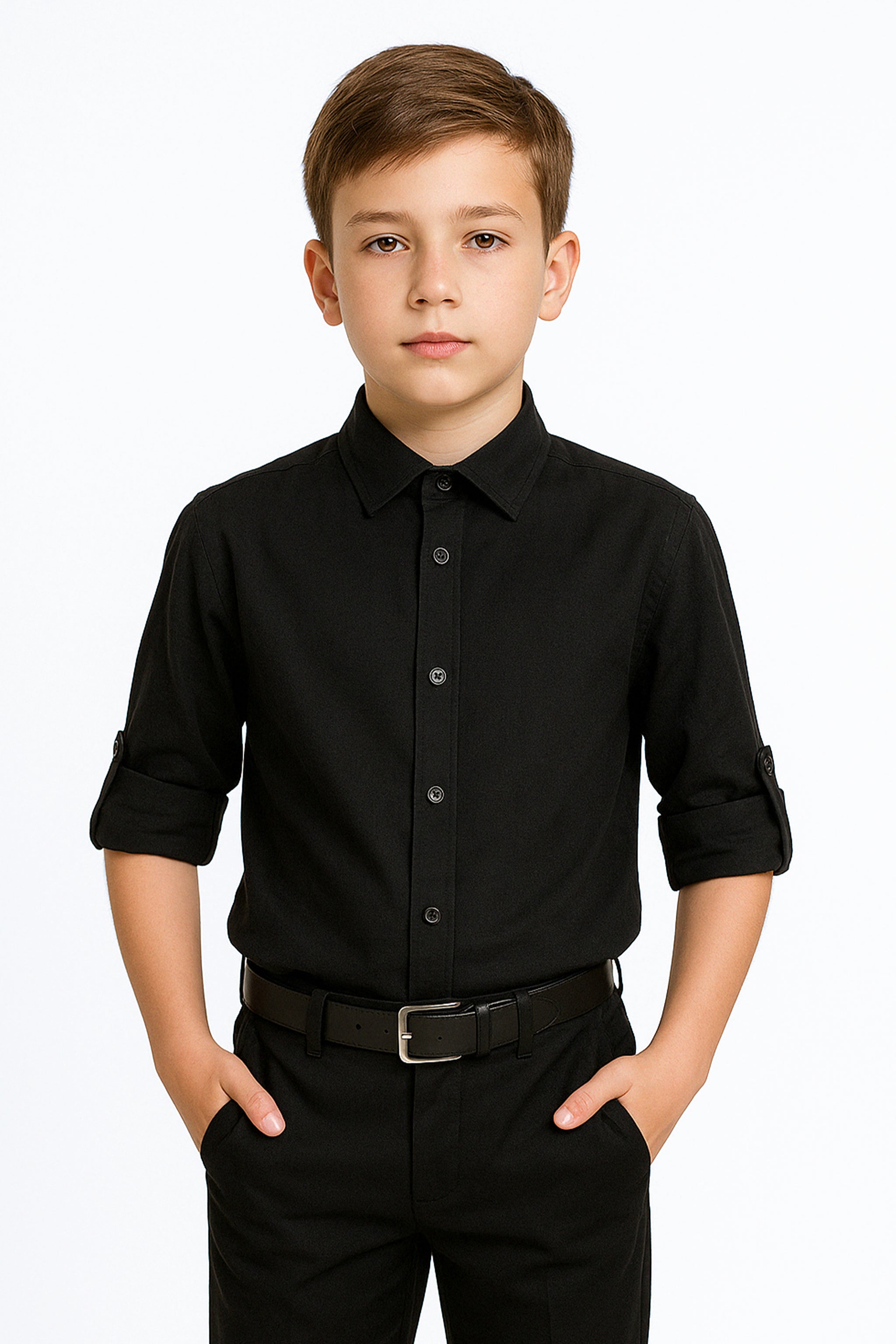 Boys Linen Roll Up Sleeve Shirt | SIRRI Boys Formal Wear