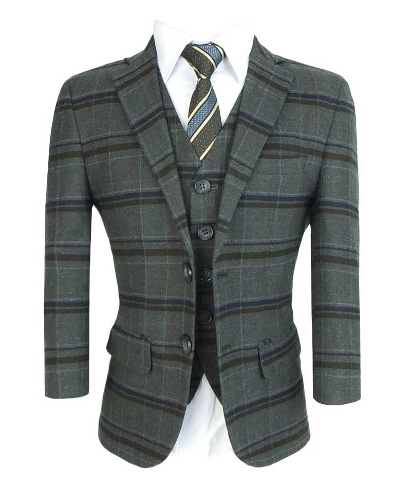 Kilinch V-3 Wool Boys Check Checkered Page boy Wedding Prom Communion ...